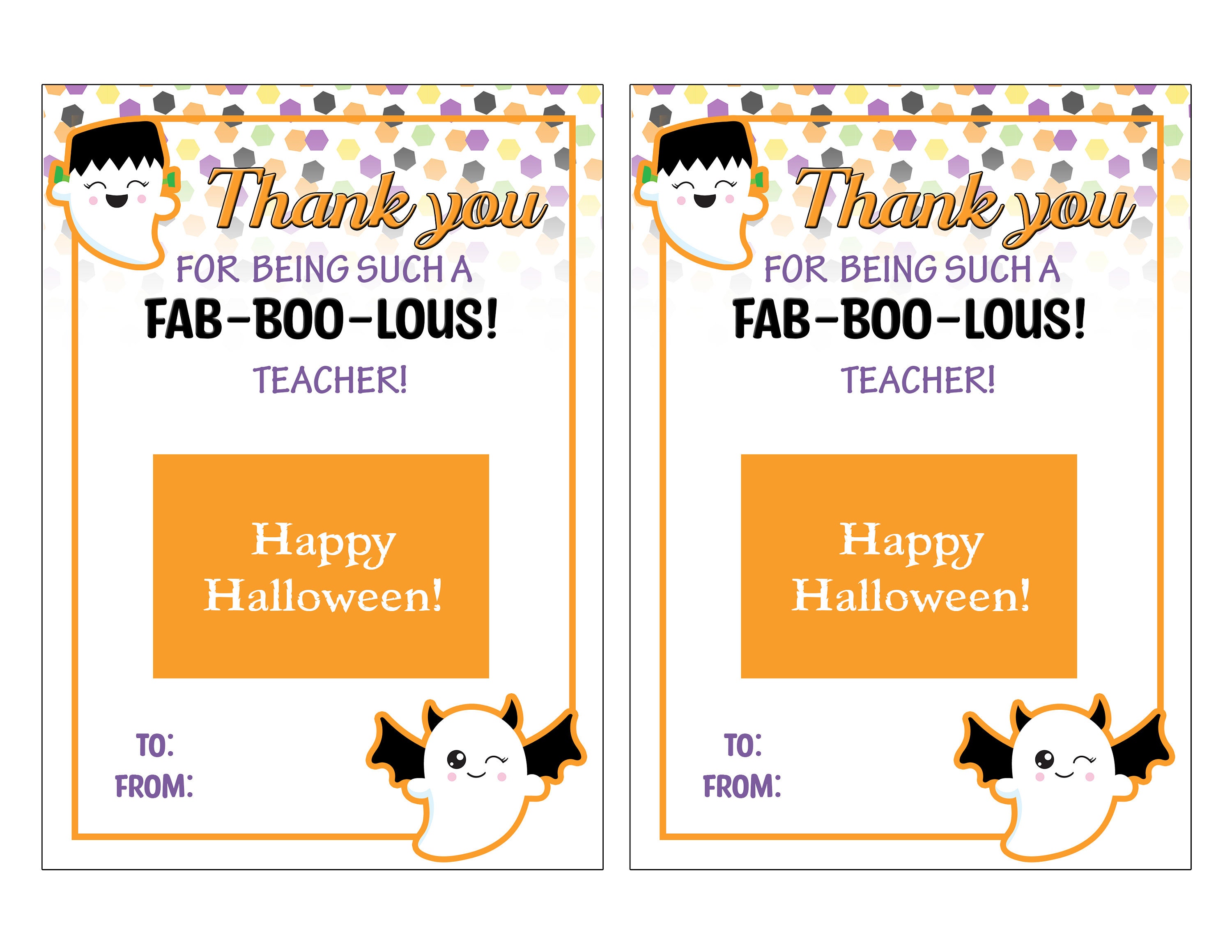 Printable Halloween Gift Card Holder, Instant Download, Gift for ...