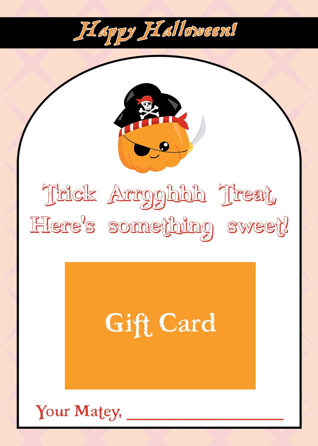 Printable Halloween Gift Card Holder, Instant Download, Gift for ...