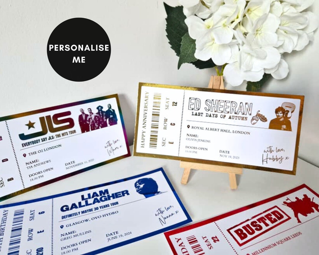 Personalised Foiled Concert Ticket Custom Event Ticket - Etsy