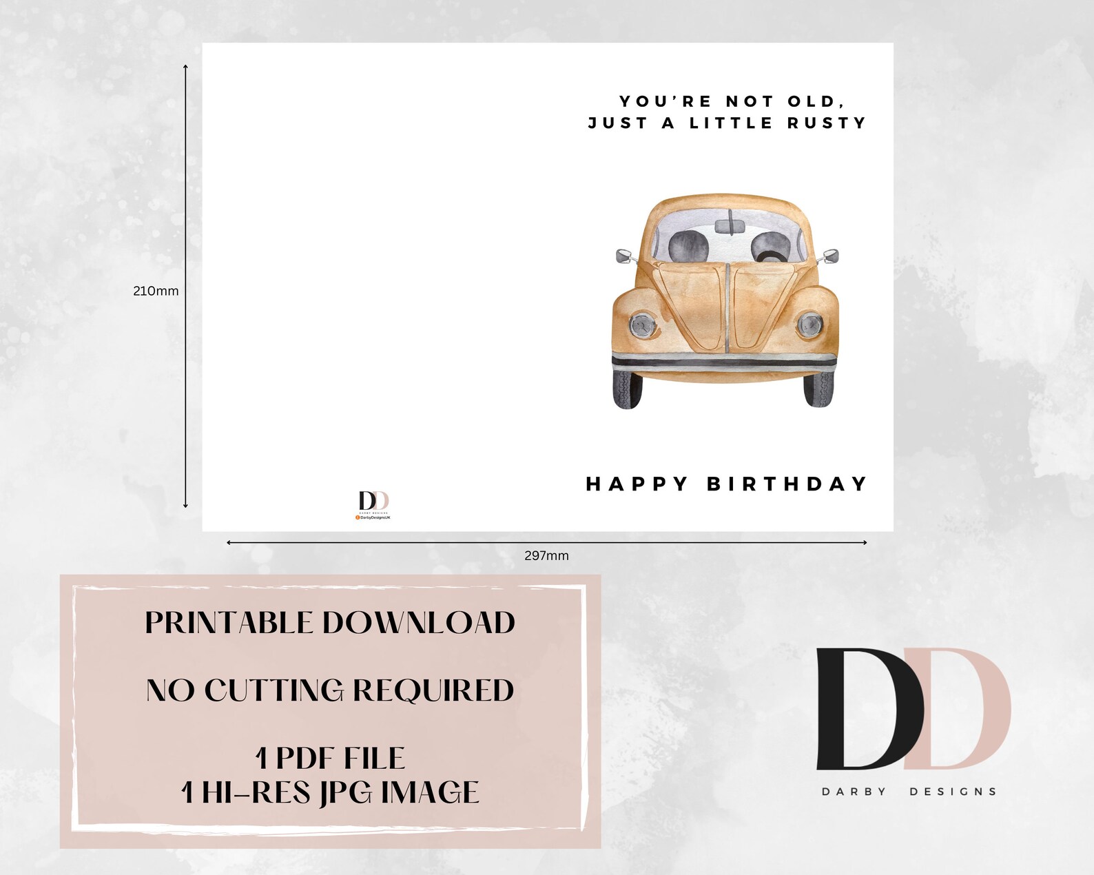 PRINTABLE Not Old Just Rusty Birthday Card Old Man Rude - Etsy