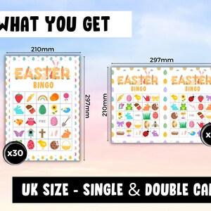 PRINTABLE, Easter Bingo Cards, 30 Unique Cards, Kids Spring Activity ...