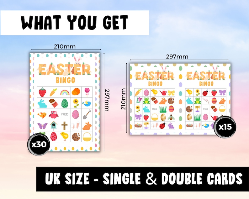 PRINTABLE, Easter Bingo Cards, 30 Unique Cards, Kids Spring Activity ...