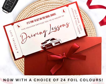 Foil Driving Lessons Voucher, Learning to Drive Gift, Surprise 17th ...