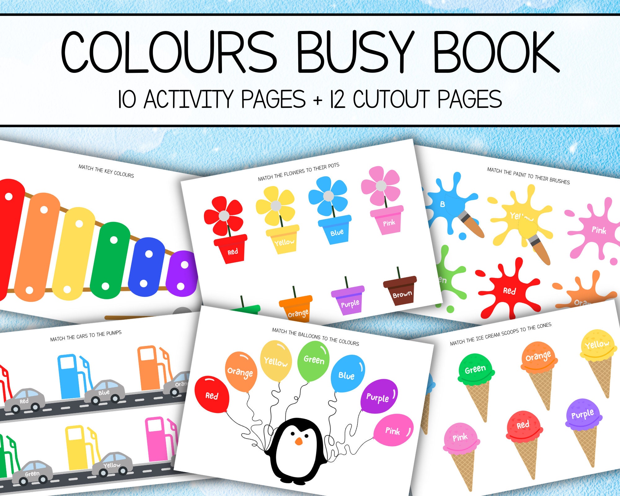 Toddler Busy Book Printable Colour/color Matching Quiet Book - Etsy