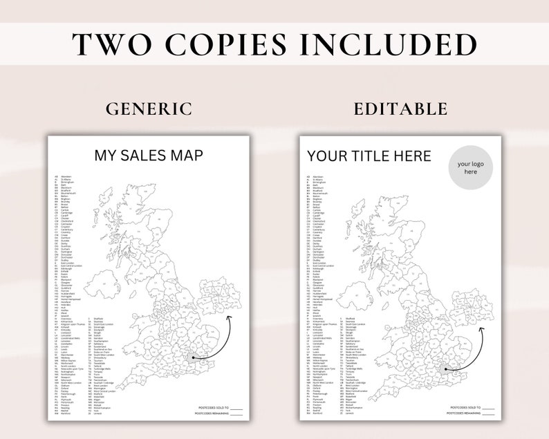 UK Postcode Sales Map, Editable Business Sales Map, Etsy Sales Tracker ...