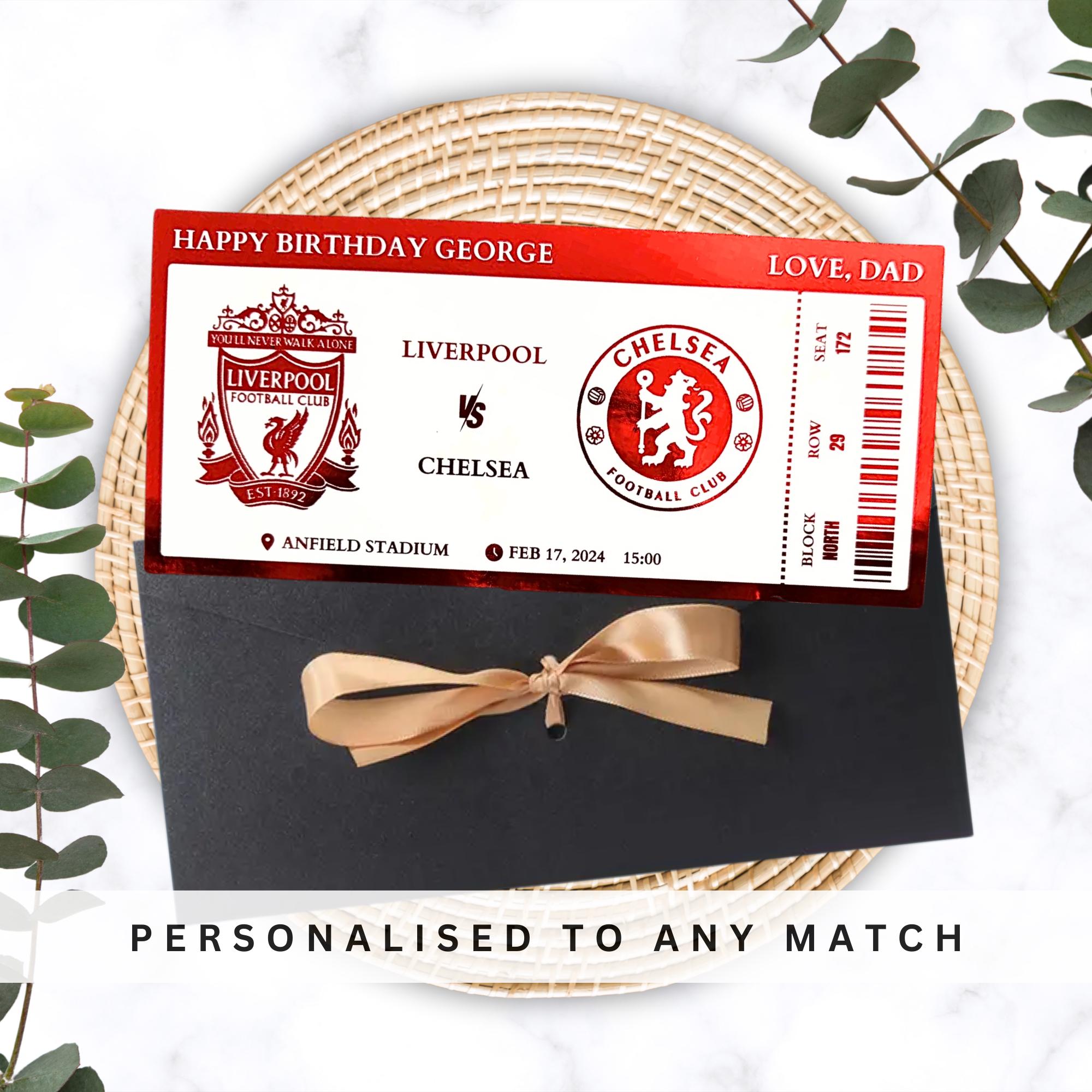 Personalised Football Match Ticket, Custom Event Ticket, Christmas ...