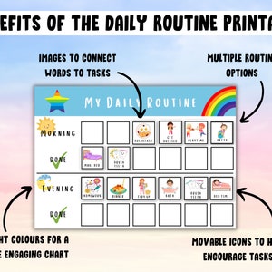 PRINTABLE Kids Routine Chart Customisable Unisex Rainbow - Etsy