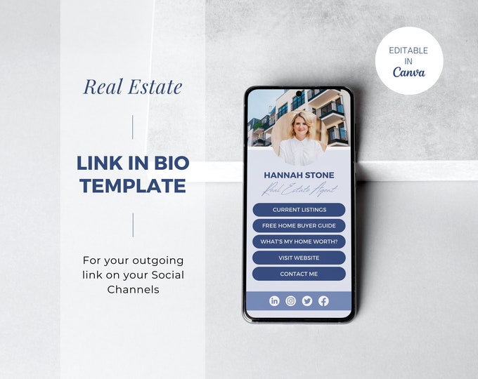 Link in Bio Template Real Estate, Bio Link Template Real Estate Agent, Instagram Landing Page ...