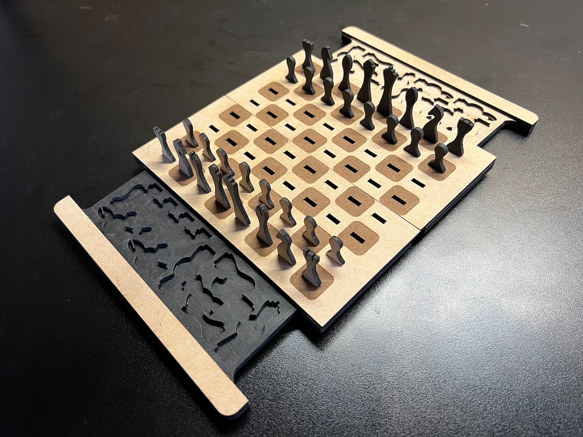 Portable and Foldable Chess Set , 3mm MDF Laser Cut File Svg, Pdf, Ai ...