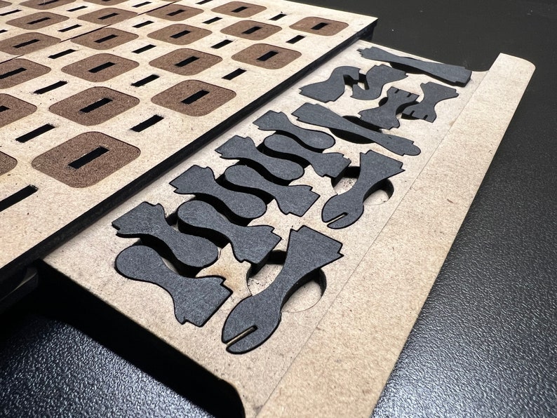 Portable and Foldable Chess Set , 3mm MDF Laser Cut File Svg, Pdf, Ai ...
