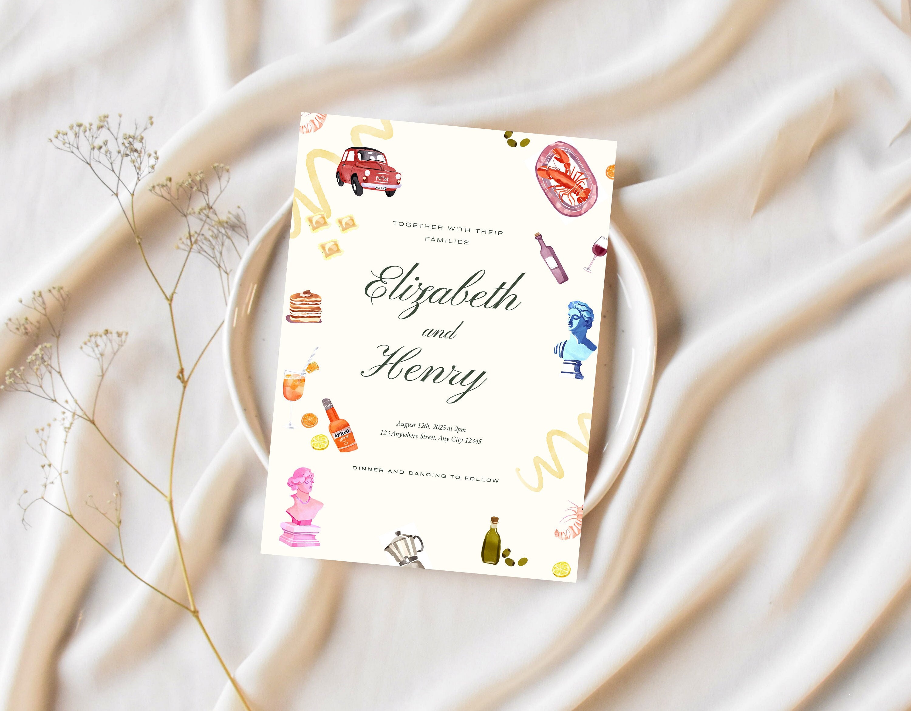 Event INVITE Template | Quirky Whimsical Hand Painted Watercolour ...