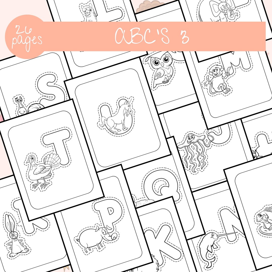 Abc's 3 Alphabet Printable Colouring & Scissor Activity Worksheets for ...