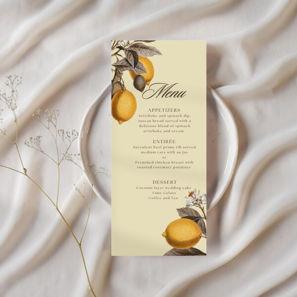 Italian Summer Dinner Menu - Etsy