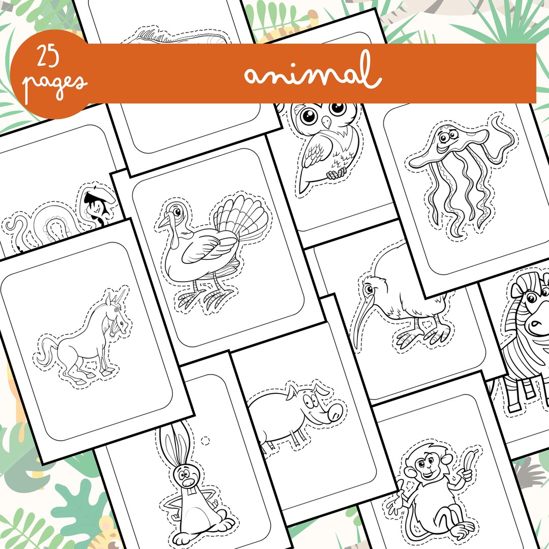 Animals Printable Colouring & Scissor Activity Worksheets for Kids Kids ...