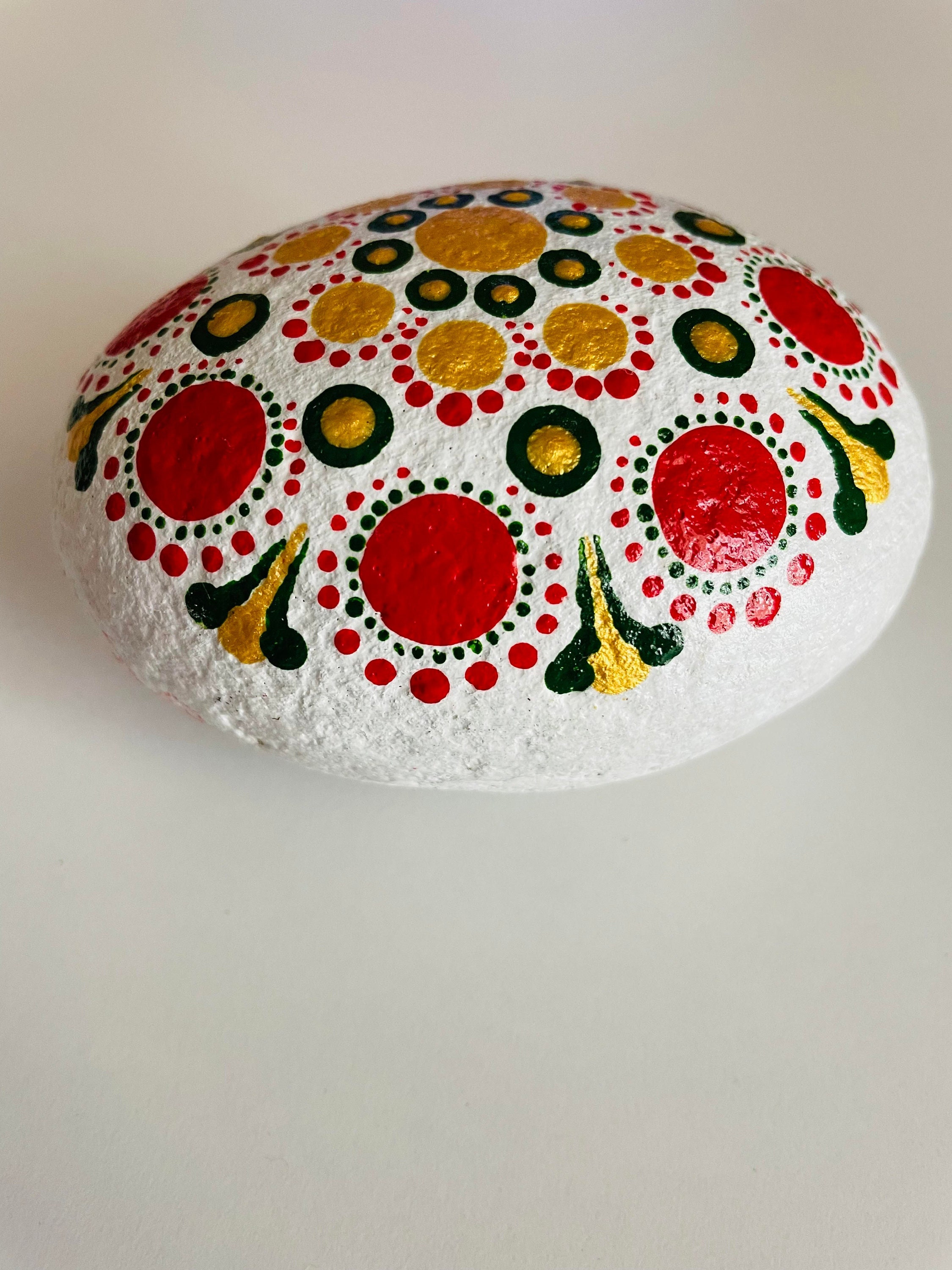 Painted Pebble , Minimal Mandala - Etsy