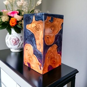 Wooden Resin Filled Urn This Urn is Made From Olive Wood and Epoxy - Etsy