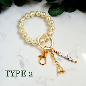 Pearl Beaded Keychain Wristlet Aesthetic Key Fob Wristlet Best Friend ...