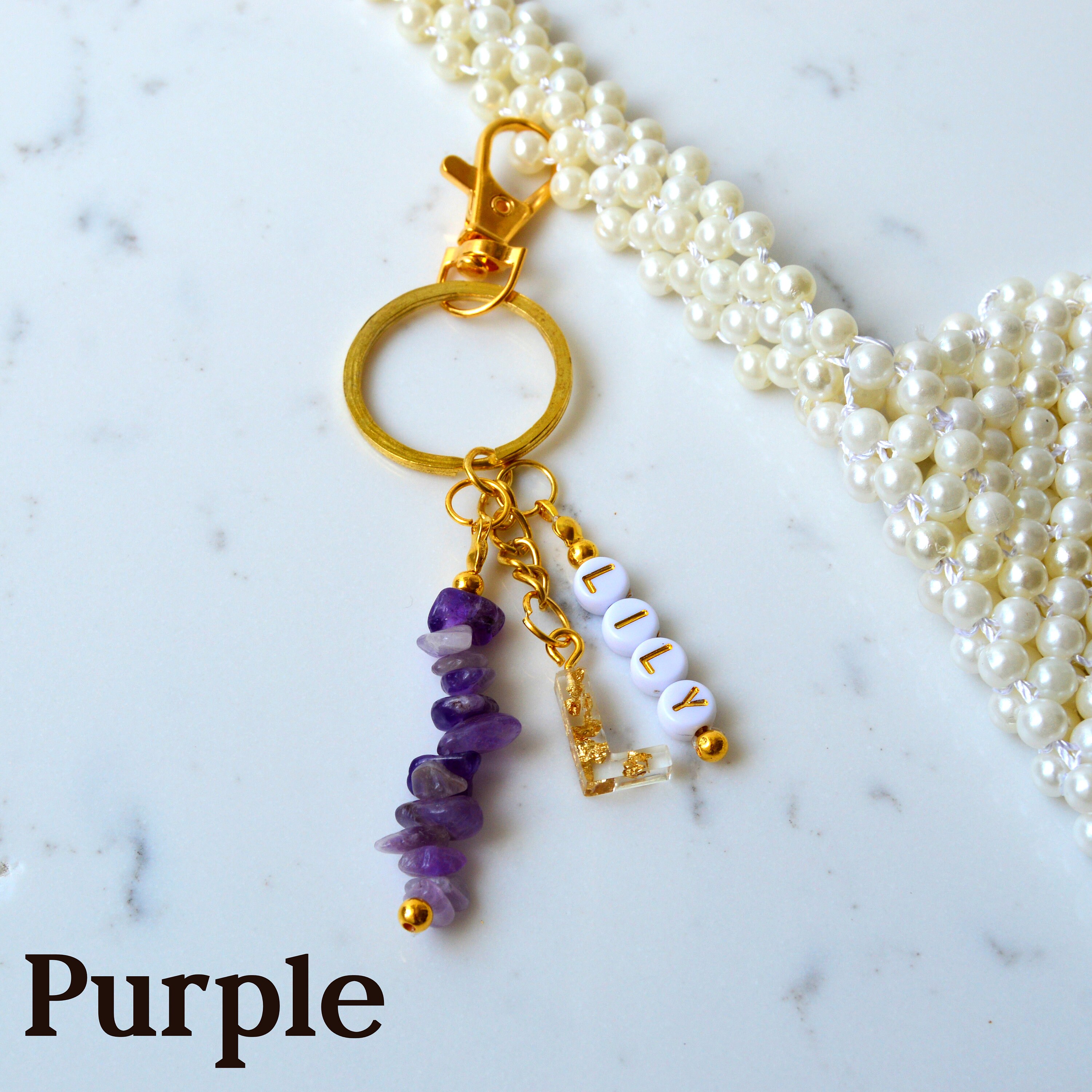 Personalized Crystal Keychain With Name, Gemstone Keychain, Custom Name ...