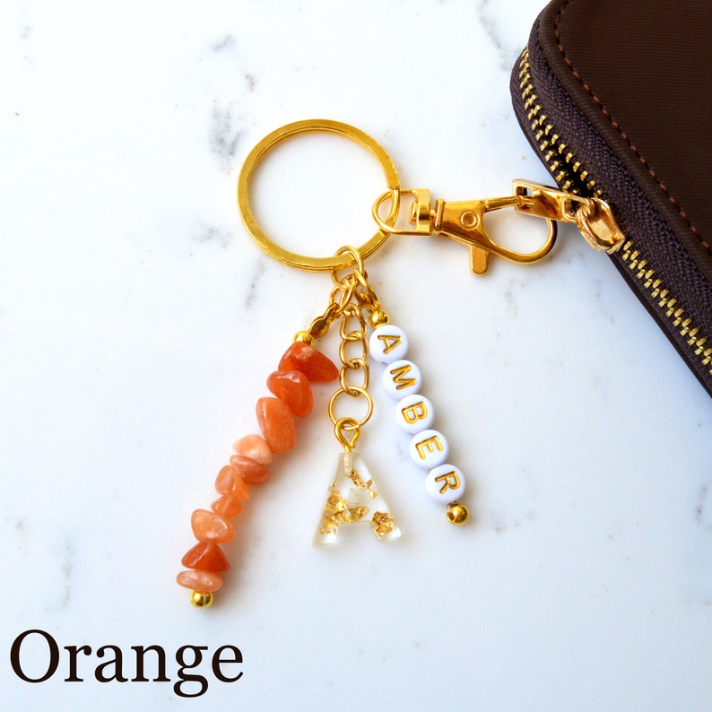 Personalized Crystal Keychain With Name, Gemstone Keychain, Custom Name ...