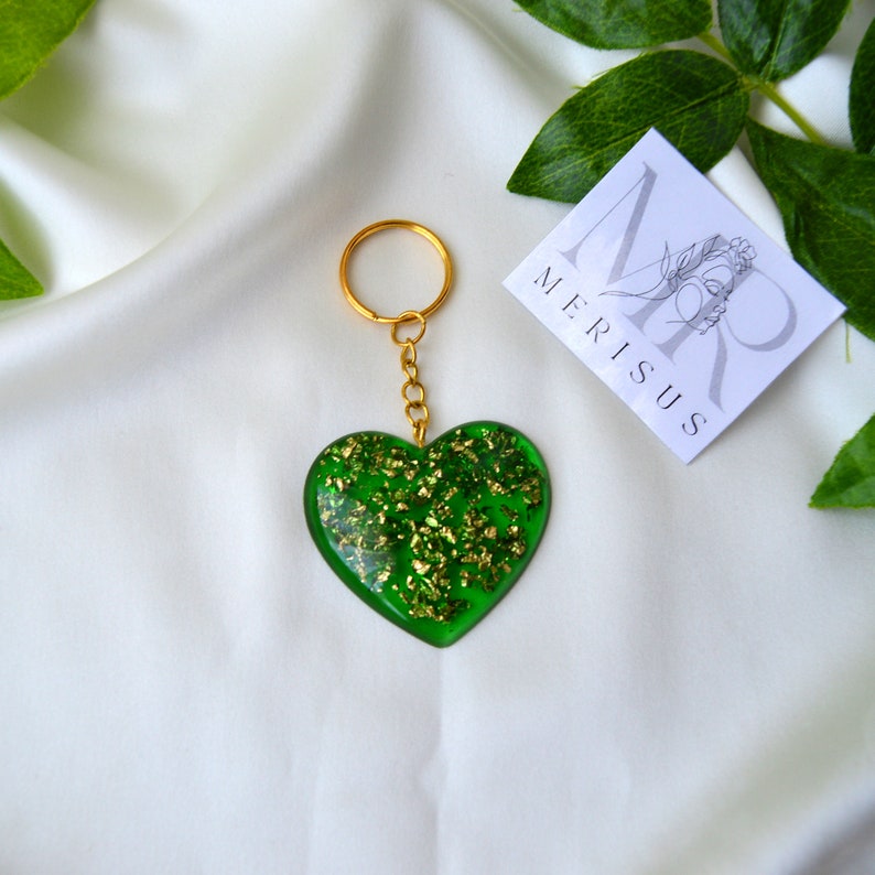 Heart Custom Resin Keyring, Keychain, Green, Red, Blue, Keyring ...