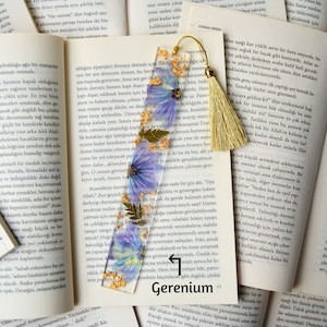 Pressed Flower Custom Bookmark With Tassel, Resin Floral Bookmark, Book ...