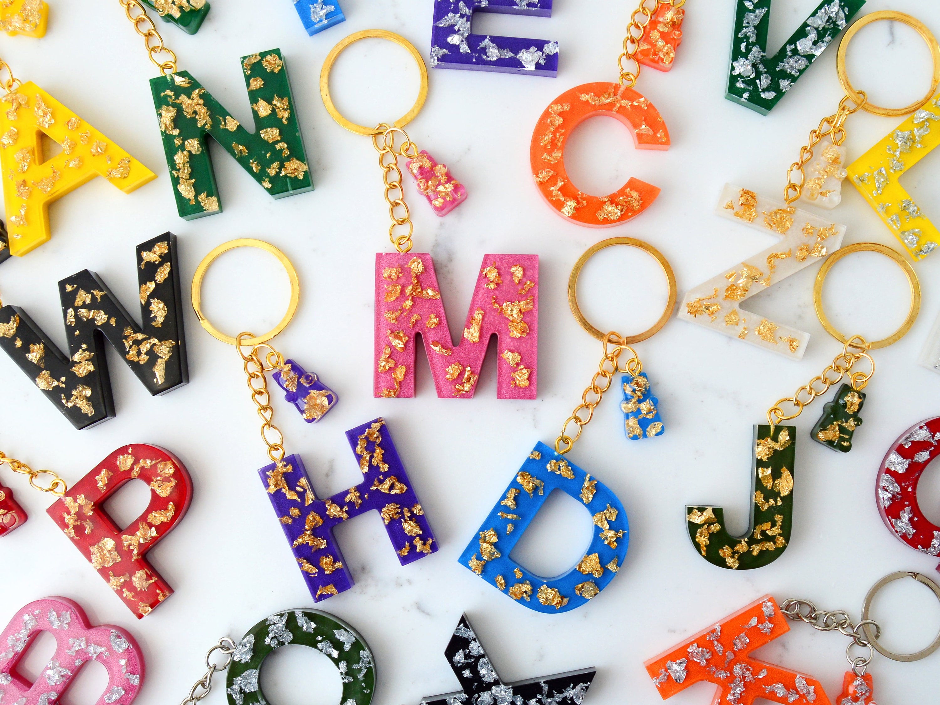 Custom Resin Initial Keychain With Name Letter Keychain Ideal for ... Custom Resin Initial Keychain With Name Letter Keychain Ideal for ...