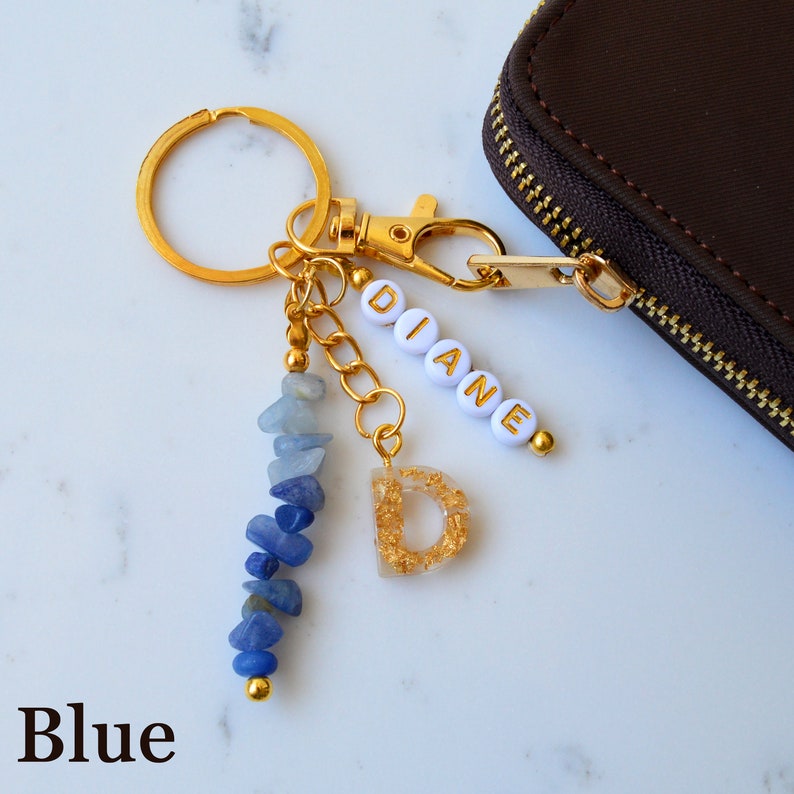 Personalized Crystal Keychain With Name, Gemstone Keychain, Custom Name ...