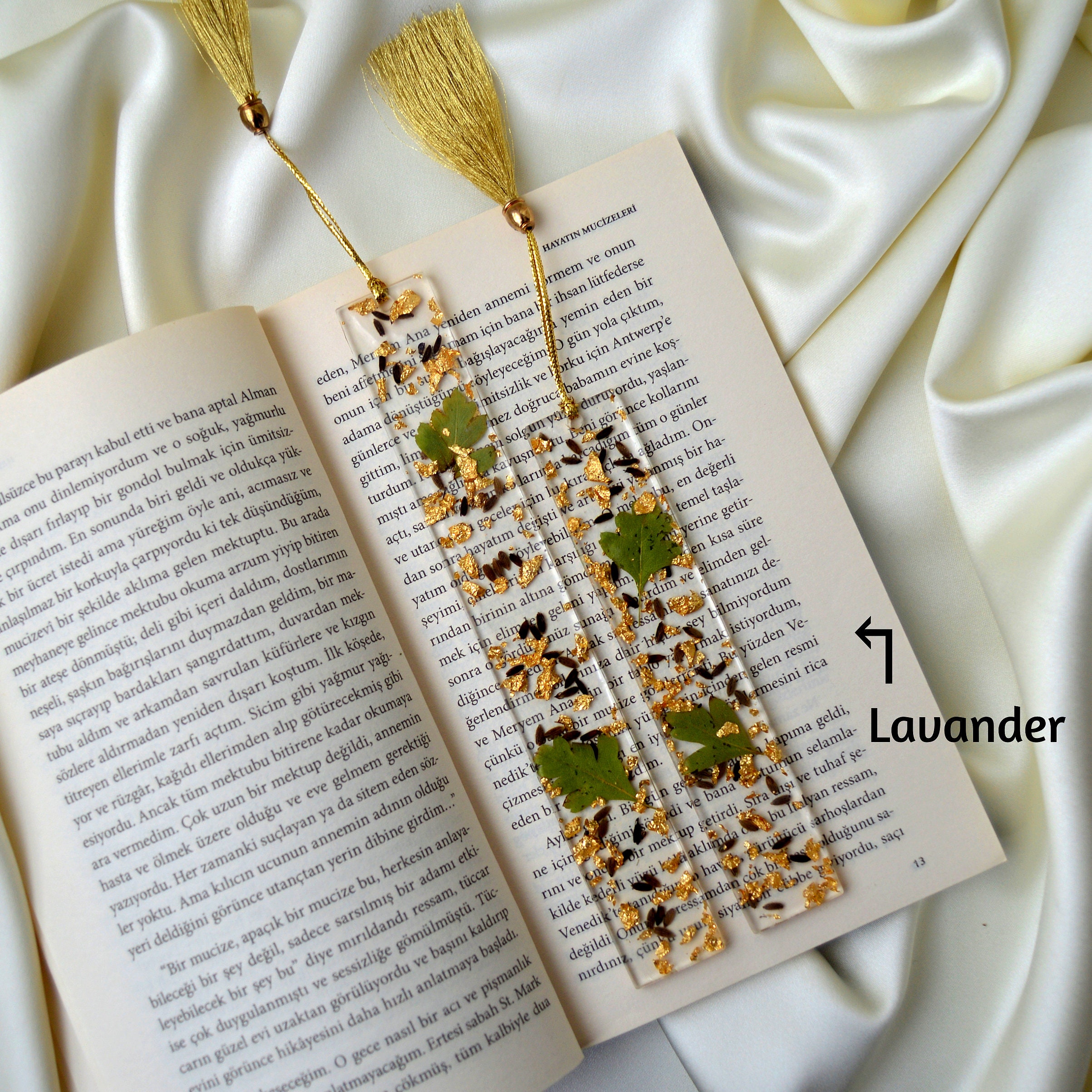 Pressed Flower Custom Bookmark With Tassel, Resin Floral Bookmark, Book ...