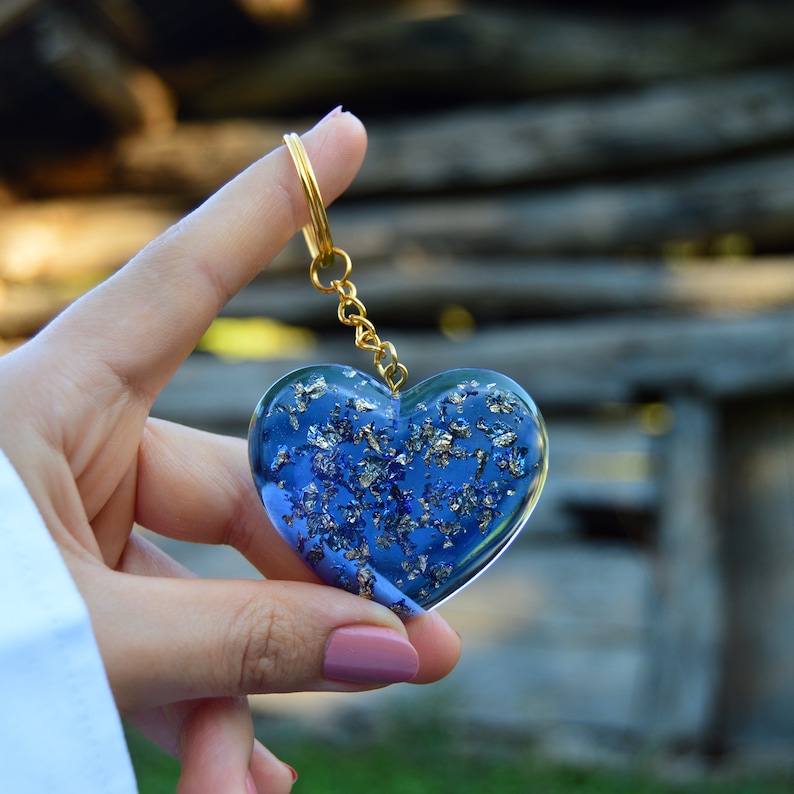 Heart Custom Resin Keyring Keychain Green Red Blue - Etsy