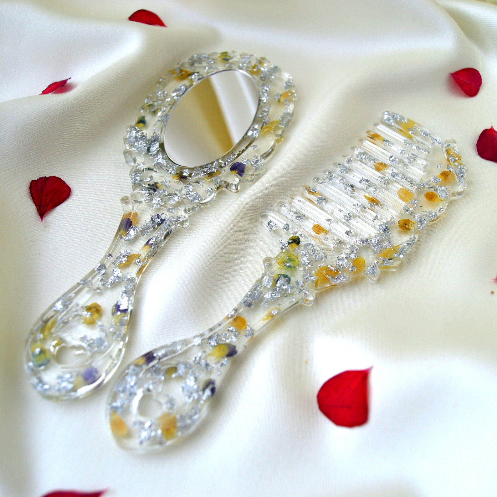 Personalized Custom Hair Brush and Hand Mirror Set Gift Idea for Girls ...