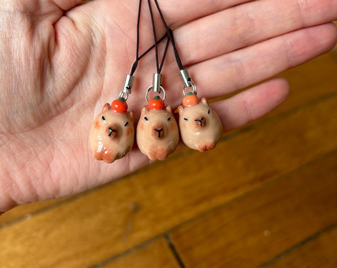 Handmade Capybara Polymer Clay Phone Charm - Etsy