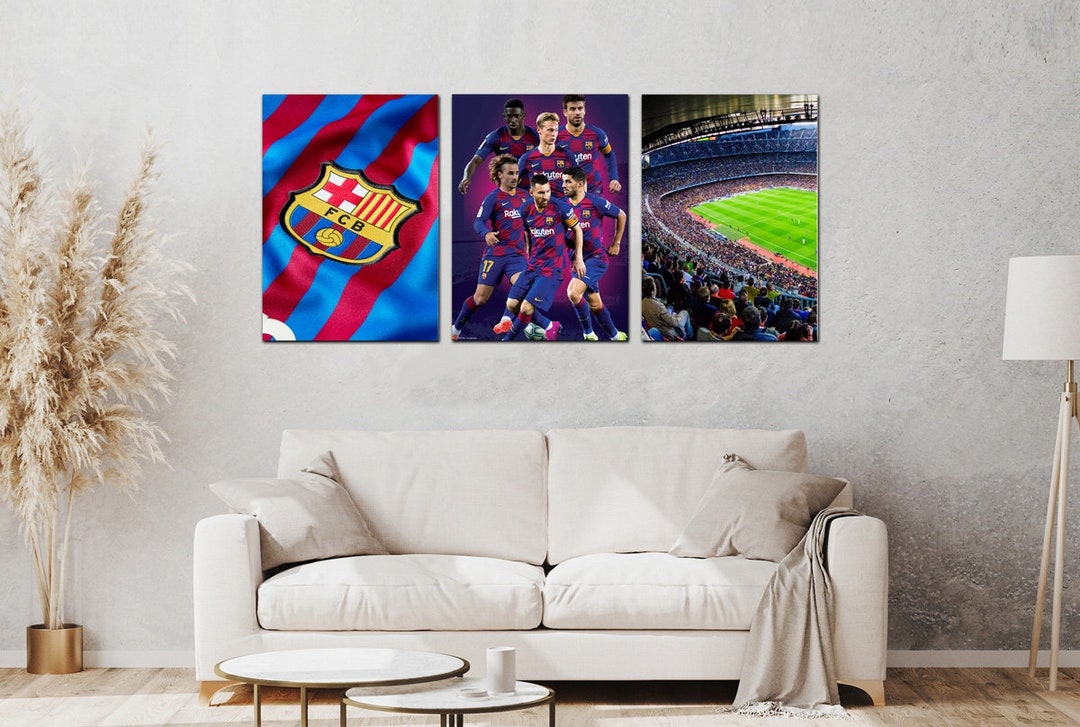 Triptych FC Barcelona Wall Picture - Etsy