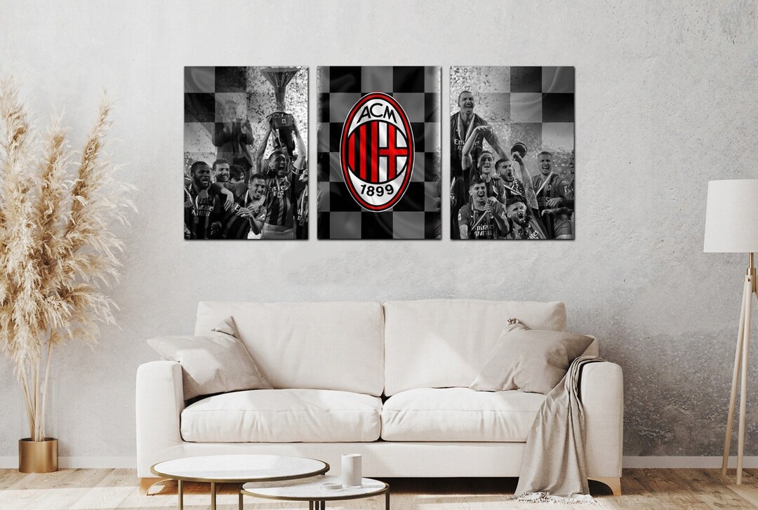 Tríptico Cuadro de pared AC Milan Football Club FC - Etsy España