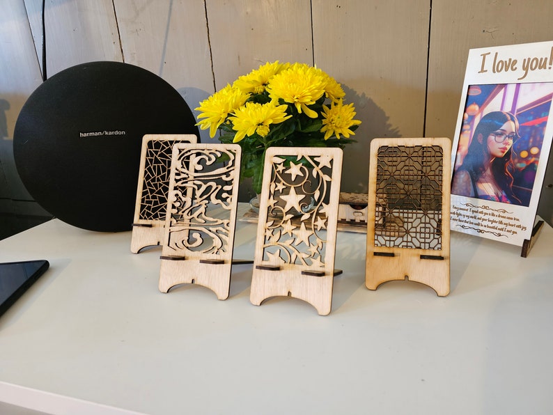 Digital Download Laser Cut File Phone Stand 4 Laser Cutter Designs SVG ...