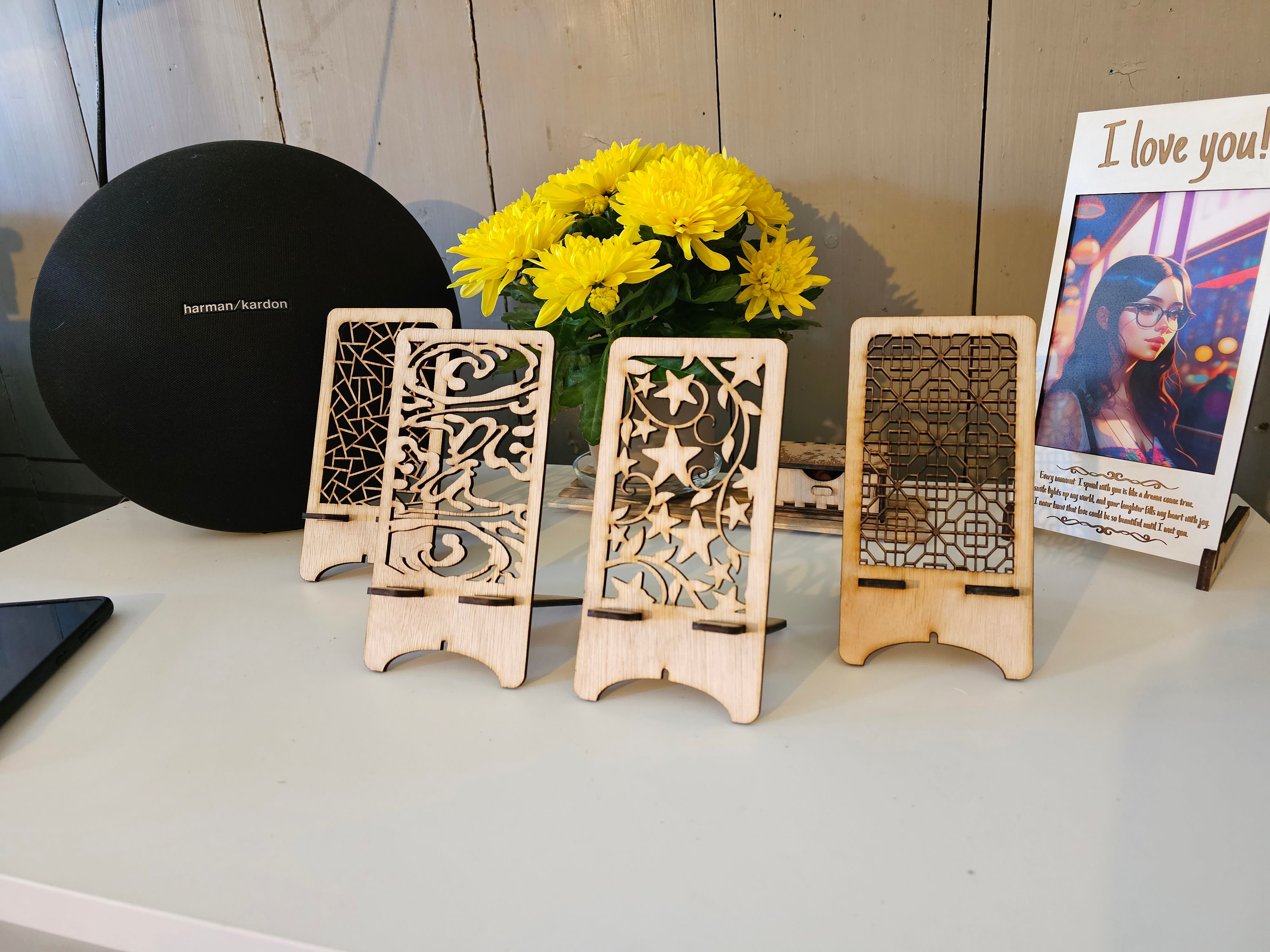Digital Download Laser Cut File Phone Stand 4 Laser Cutter Designs SVG ...