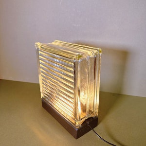 Glass Block LED Lamp, Stylish Ornament Light, Side Table Lamp, Square ...