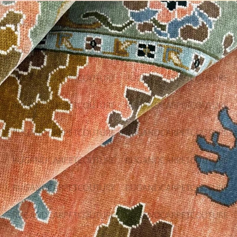 Salmon Green Vintage Rug - Etsy