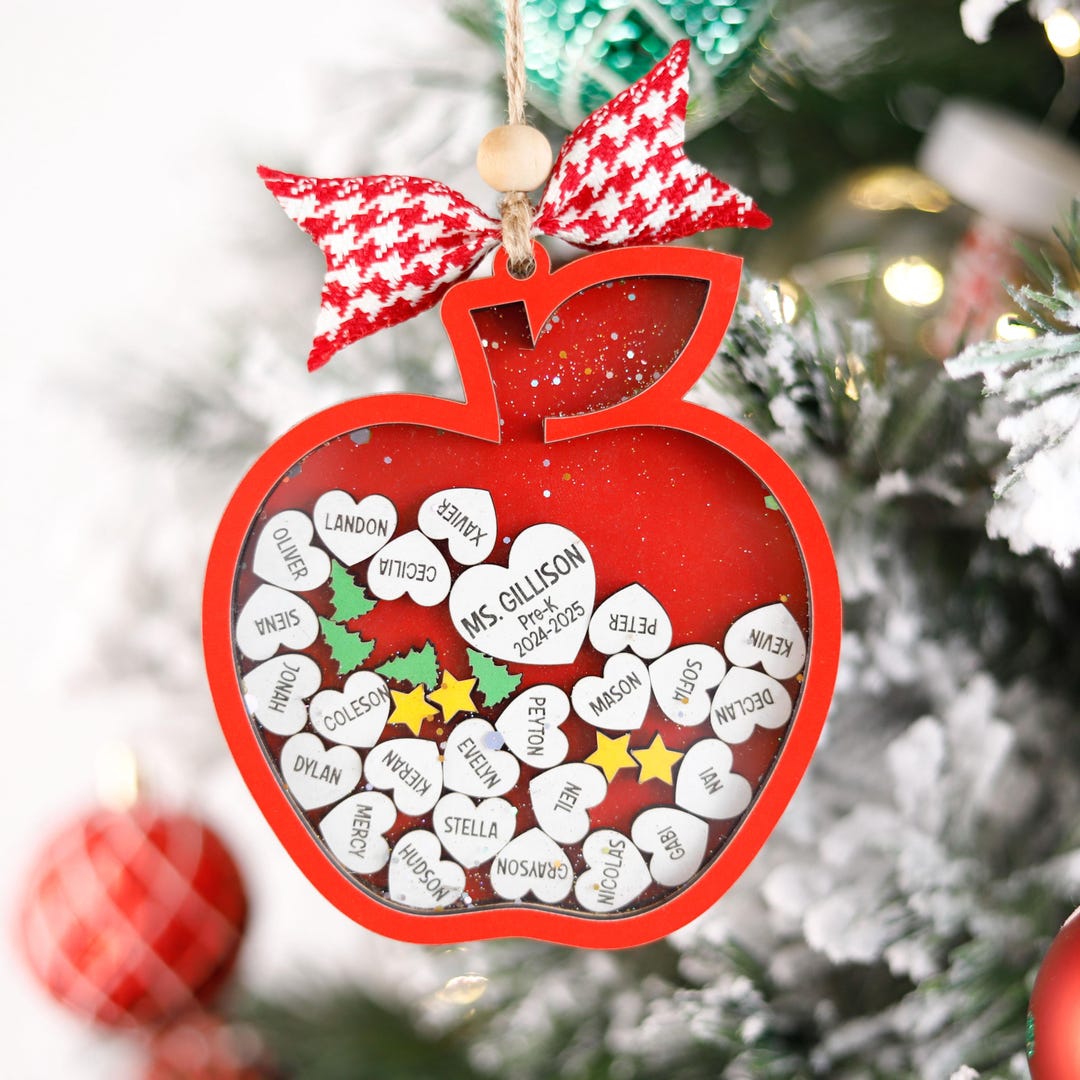 Teacher Shaker Christmas Ornament Personalized Class List Ornament ...
