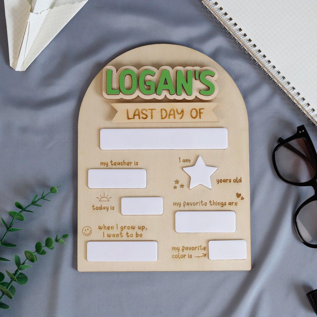 Custom Back to School Dry Erase Photo Prop Wood Sign Personalized First ...