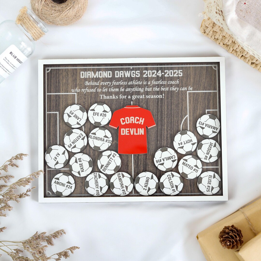 Personalized Soccer Thank You Coach Shaker Sign, End of Season Gifts for Coach Managers, Team ...