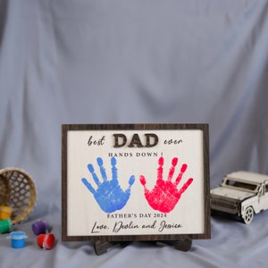 Custom Handprint Father's Day Gift Daddy Hand Down Sign Personalized ...