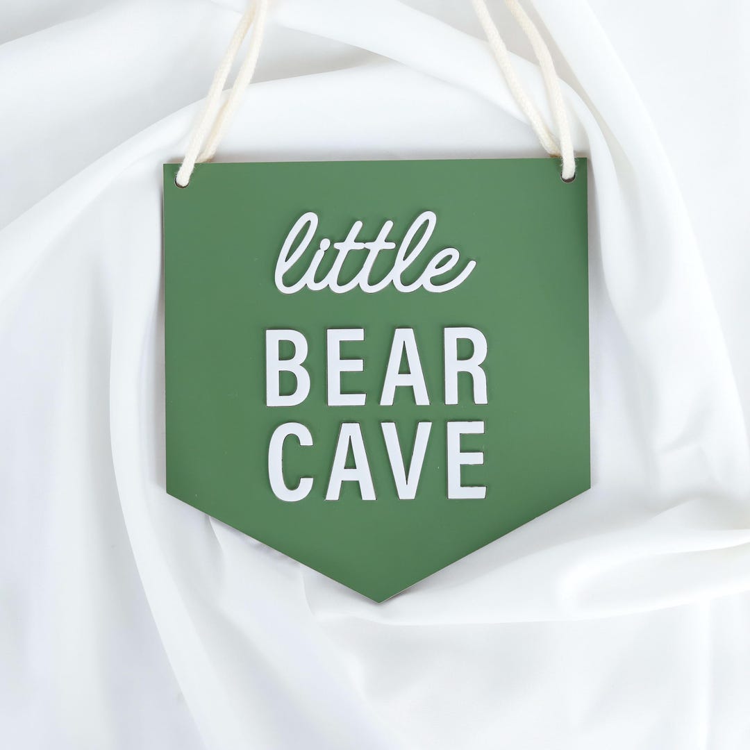 Wooden Little Bear Cave Sign, Little Man Cave Sign for Boys Room, Kids ...