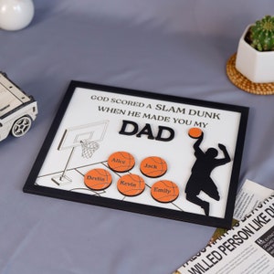 Basketball Father's Day Gift Daddy Basketball Team Frame Personalized ...