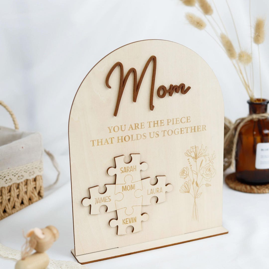Customized Mom Puzzle Piece Sign, Mothers Day Keepsake Gift, Mom Puzzle ...