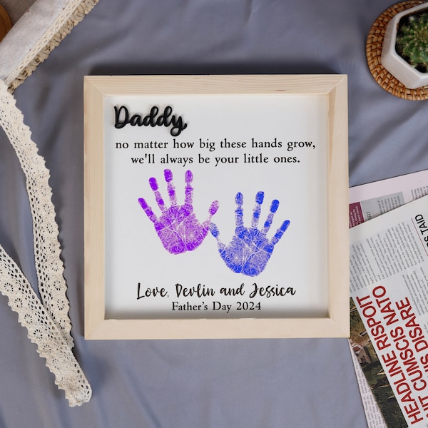 Fathers Day Hand Print Art - Etsy