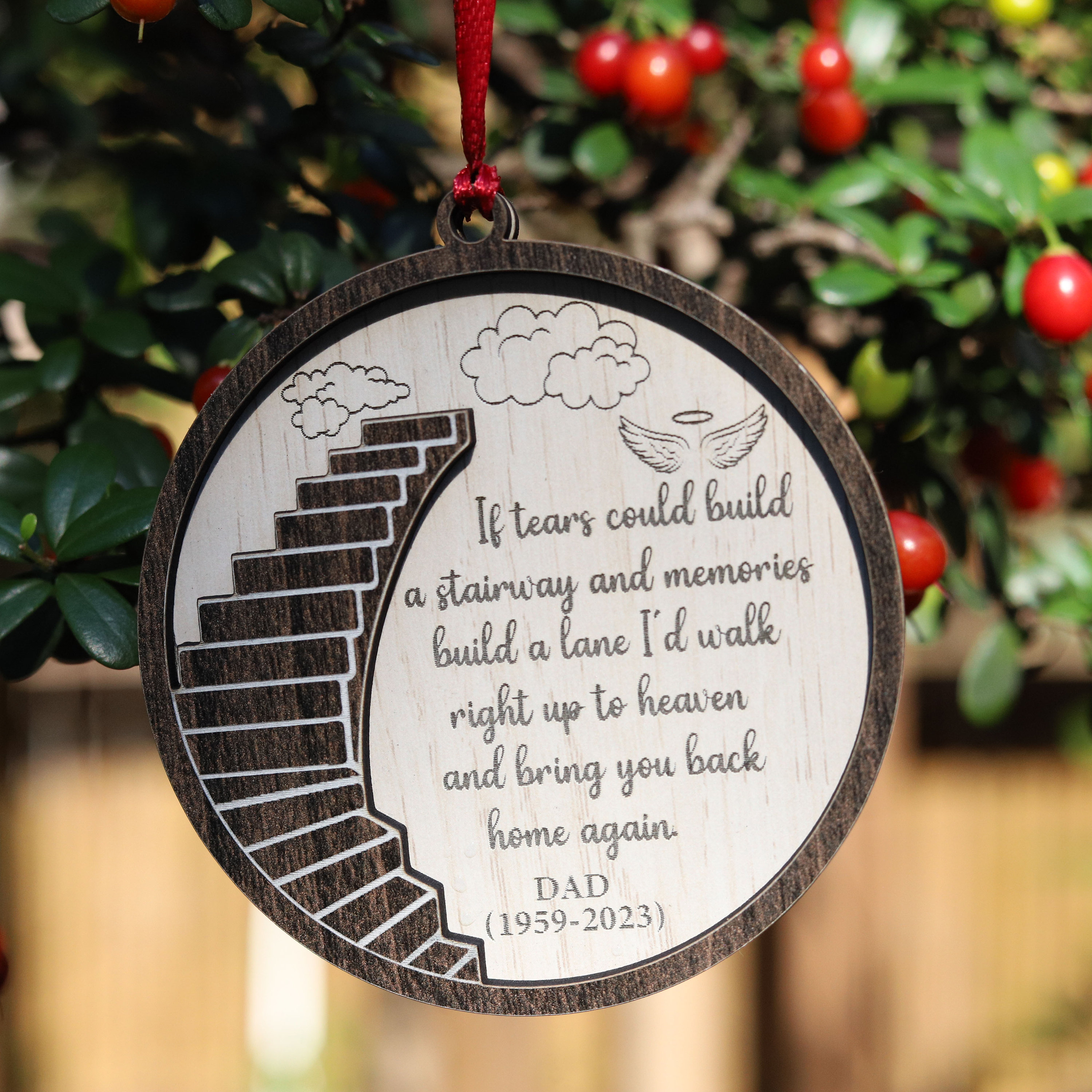 In Loving Memory Memorial Ornament, Loss of Dad Ornament, Sympathy Gift ...