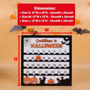 Halloween Countdown With Moveable Ghost, Halloween Wood Decorations ...