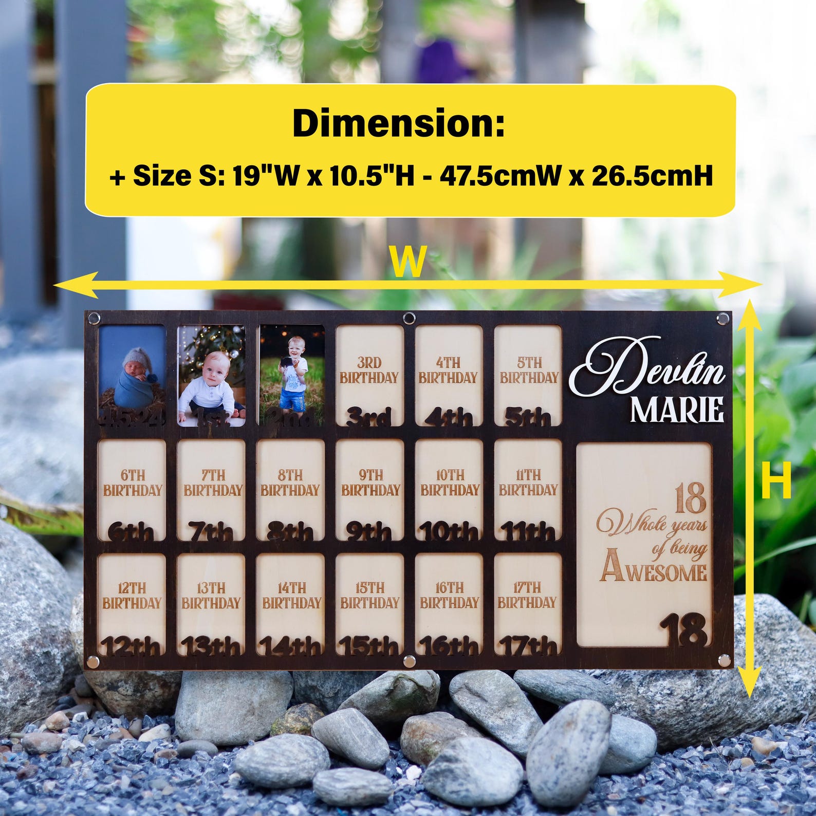 Custom Birth Through Graduation School Years Picture Frame Personalized ...