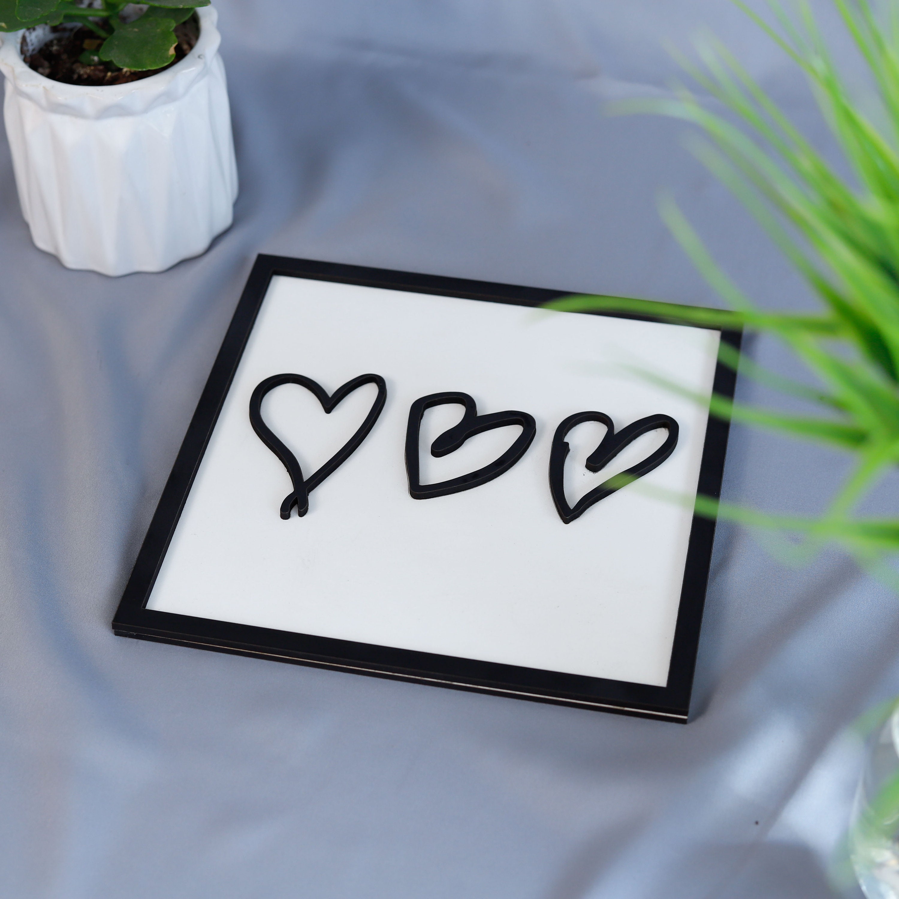 Personalized Heart Drawing Sign, 2-layered Keepsake Frame, Laser-cut ...
