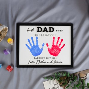 Custom Handprint Father's Day Gift Daddy Hand Down Sign Personalized ...